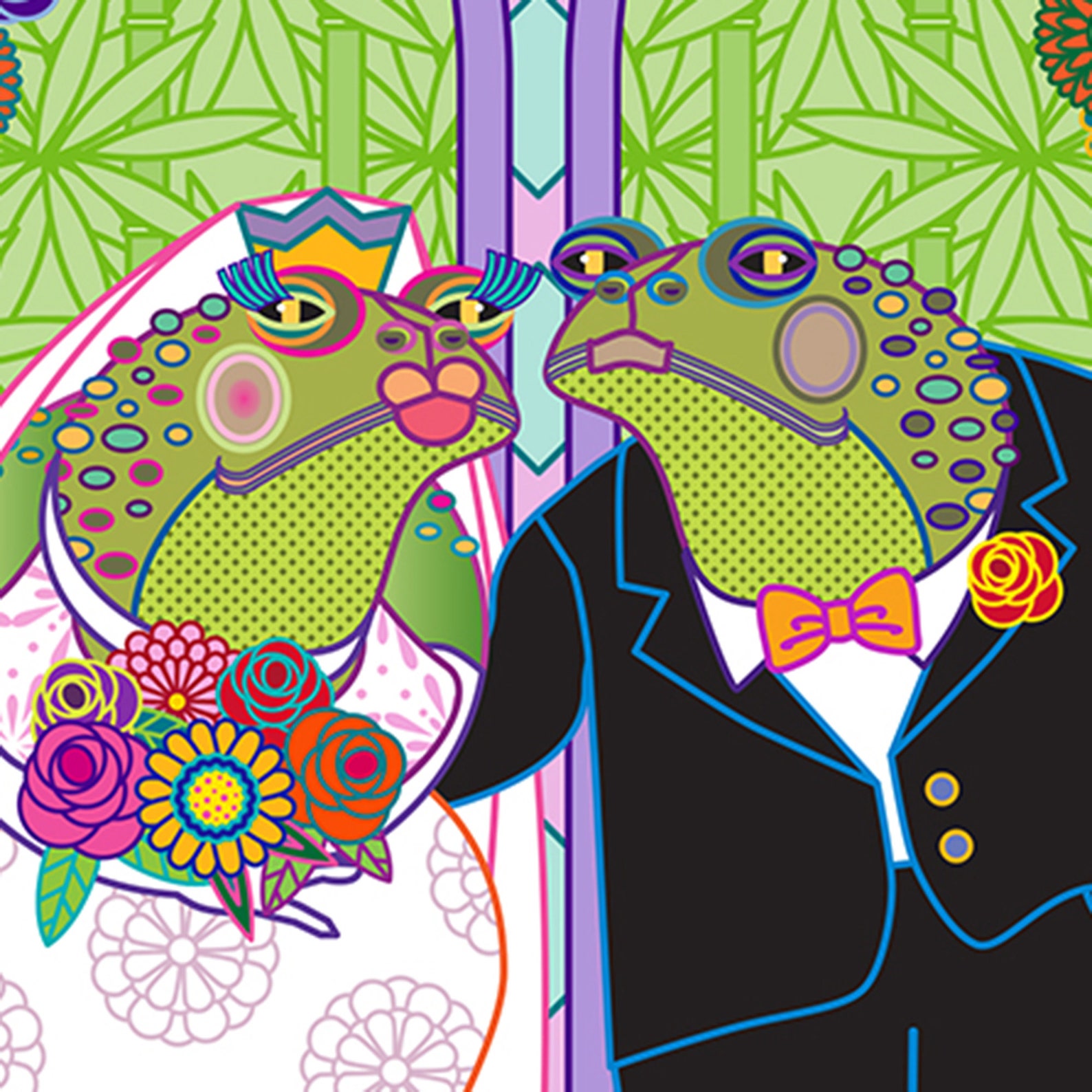 Frog Bride and Groom Wedding 8x10 Art Print - Etsy