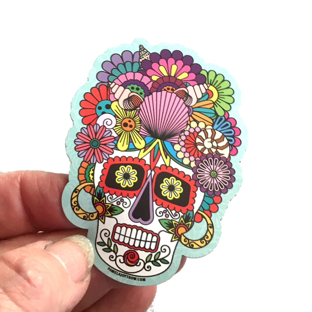 Magnet Sugar Skull With Seashell Hair - Etsy