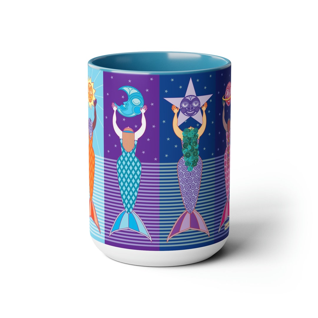 Celestial Mermaids Two-tone Coffee Mugs, 15oz Diversity - Etsy
