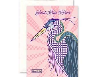Heron Card - Etsy