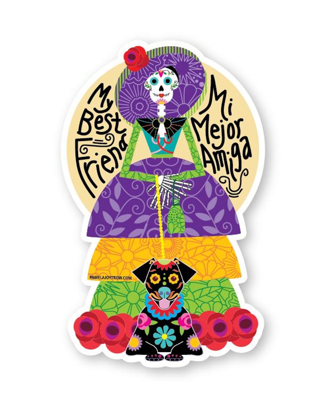 Catrina's Best Friend With Dog Day of the Dead Sticker - Etsy