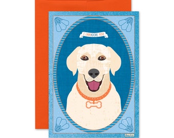 Dog Card Funny YELLOW LABRADOR Greeting Card Labrador Does His Best Bat ...