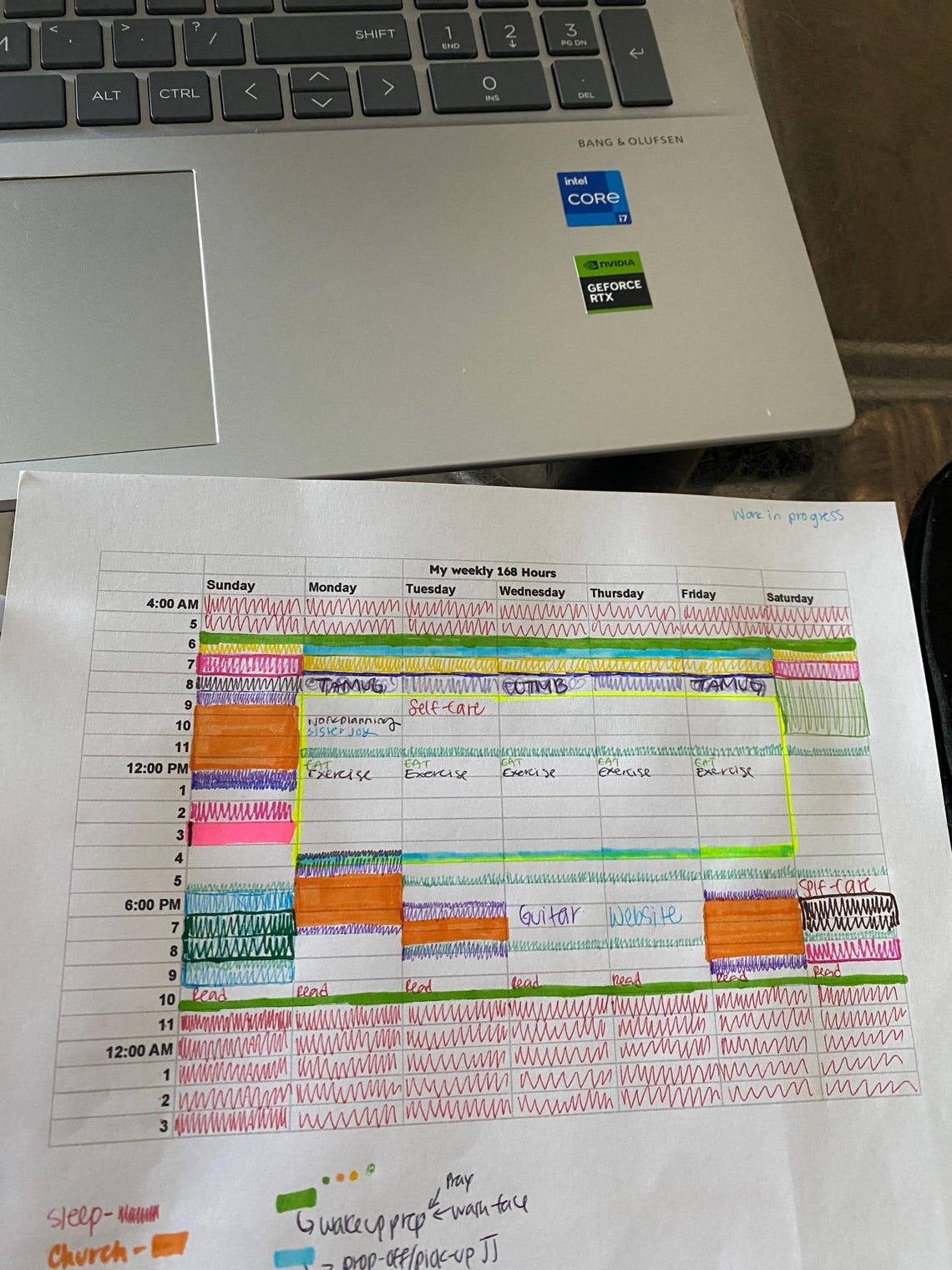 168-hour Weekly Schedule Planner | Digital Download | Time Blocking ...