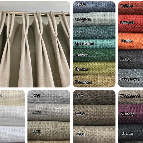 Designer Spot Linen Pinch Pleated Drapery.custom Made Fabric - Etsy