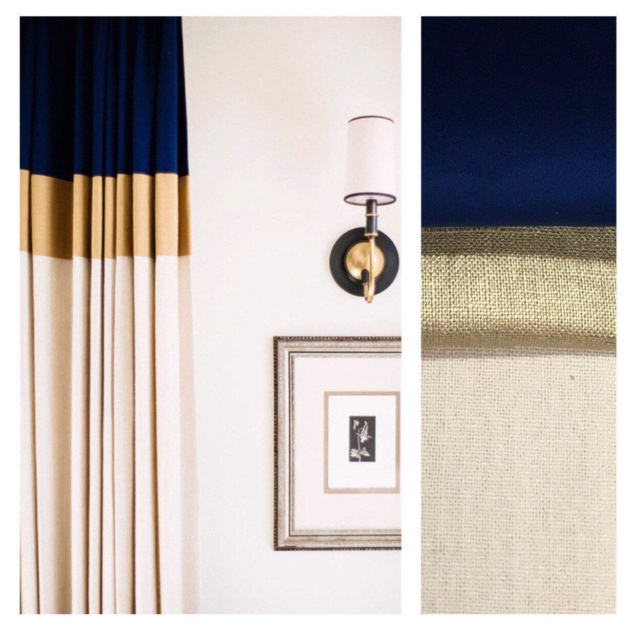 Color Block Designer Drapery Collection .velvet and Linen - Etsy Canada