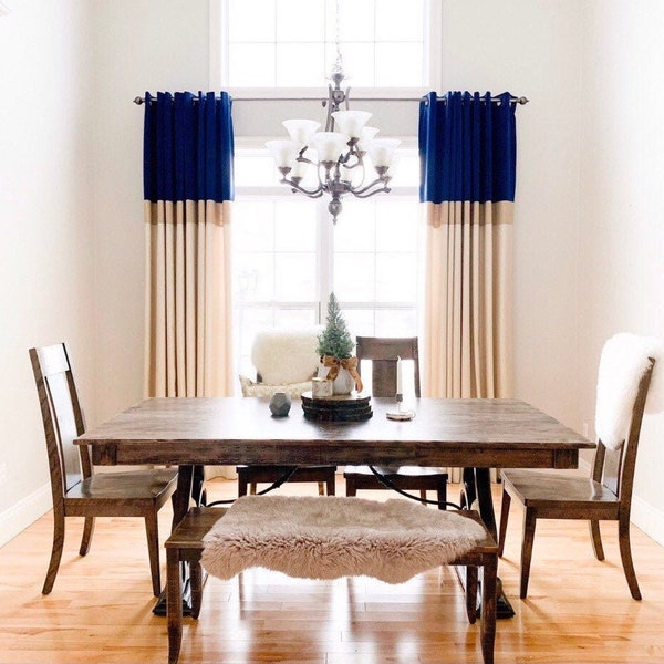 Color Block Curtains - Etsy