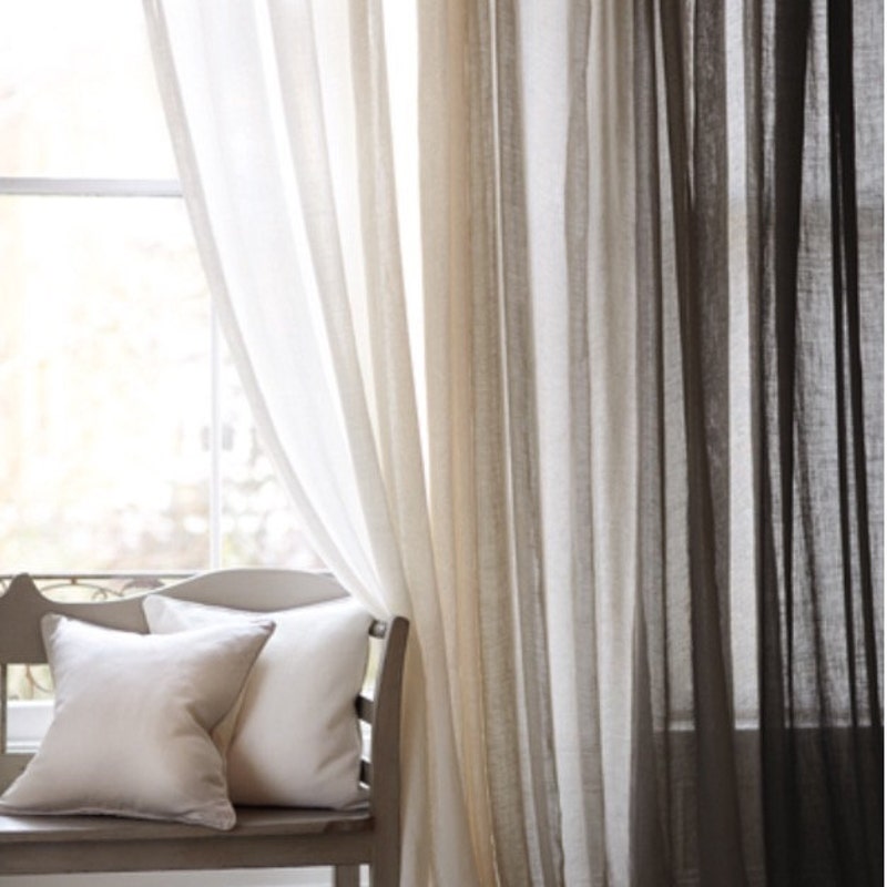Sheer Linen Curtains - Etsy