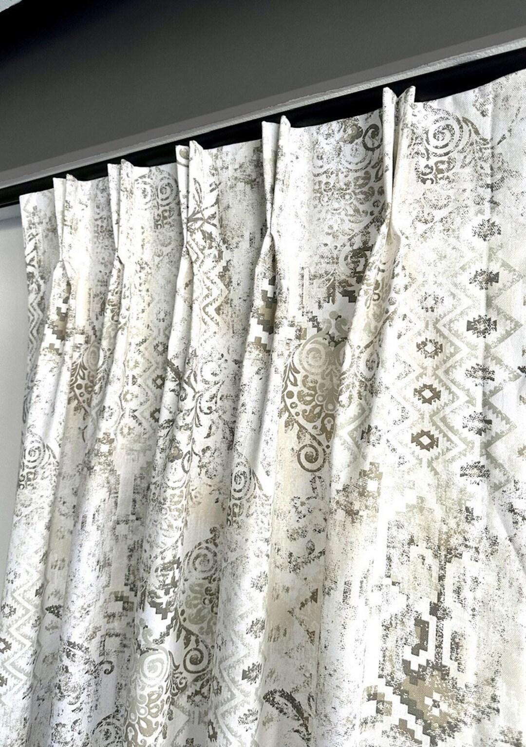 Driftwood Designer Curated Cotton Print Drapery Panels. Custom High ...