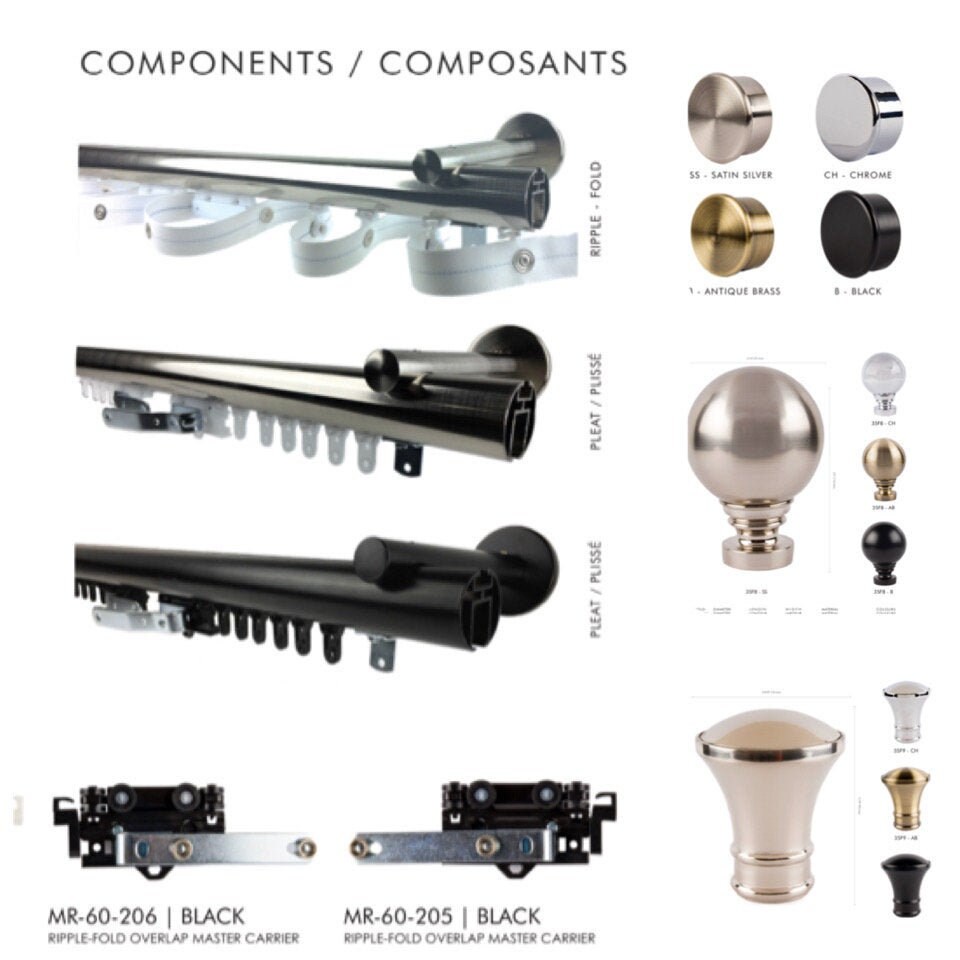 Ripple Fold Designer Drapery Rods in 4 Color Finishes. 6.5ft - Etsy