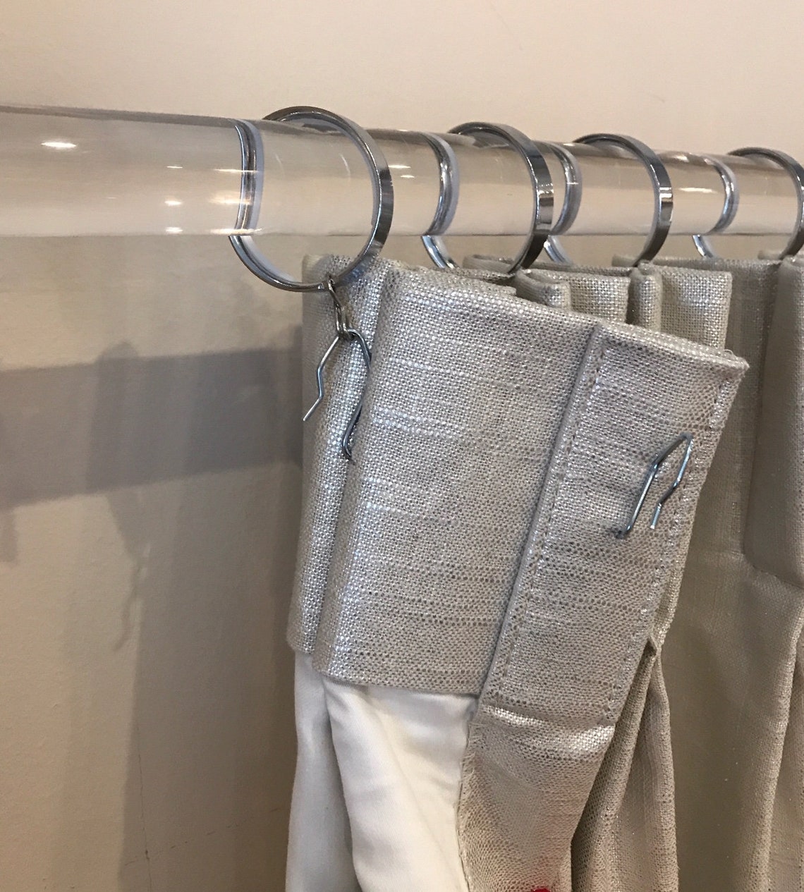 Shimmer Linen Drapery Collection. Modern Silver Metallic and - Etsy