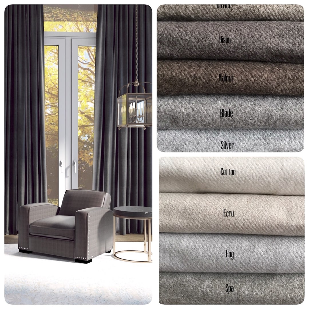 Suited Brushed Wool Tweed Drapery Collection. High Quality Wool Drapery ...