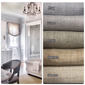 Sheer Linen Relaxed Roman Shades. Custom Made Fully Functional Roman ...