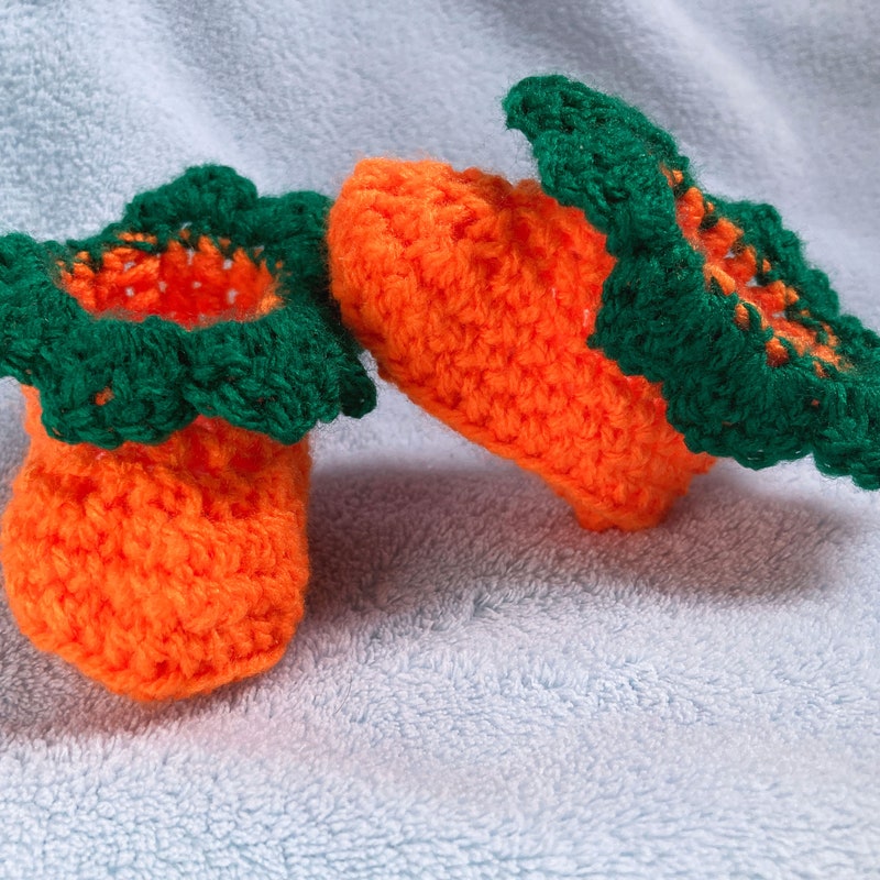 Pumpkin Baby Booties - Etsy