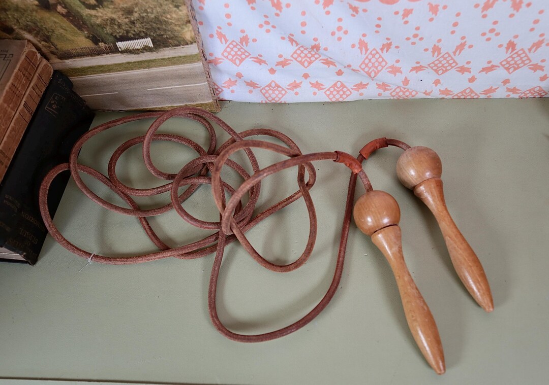 Vintage Skipping Rope Wooden Handled Skipping Rope - Etsy