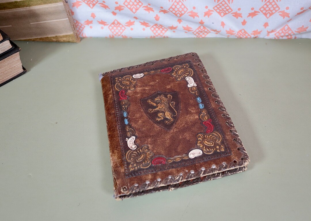 Vintage Book Leather Covered Telephone and Address Book - Etsy