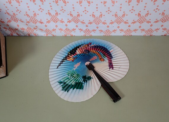 Vintage Fan Bird Fan Old Bird Folding Paper Fan Old … - Gem