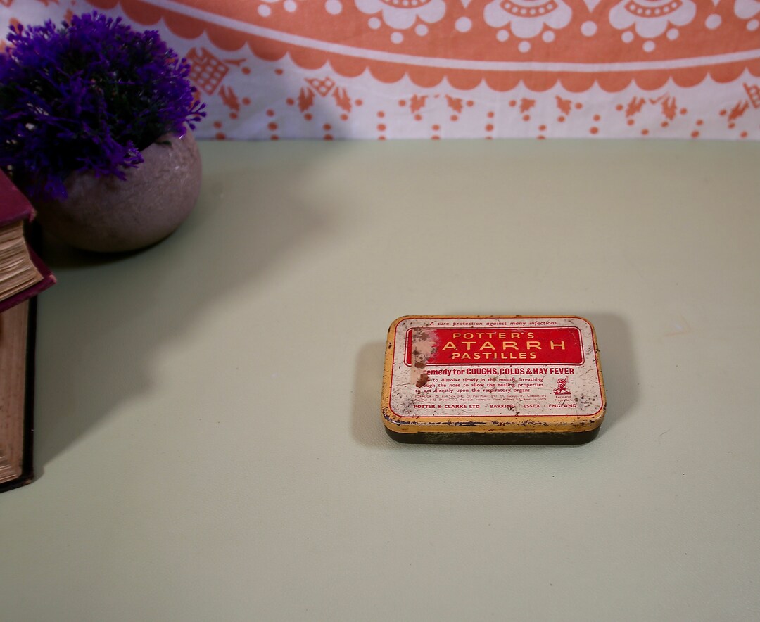 Vintage Tin Potters Catarrh Pastilles Storage Tin - Etsy