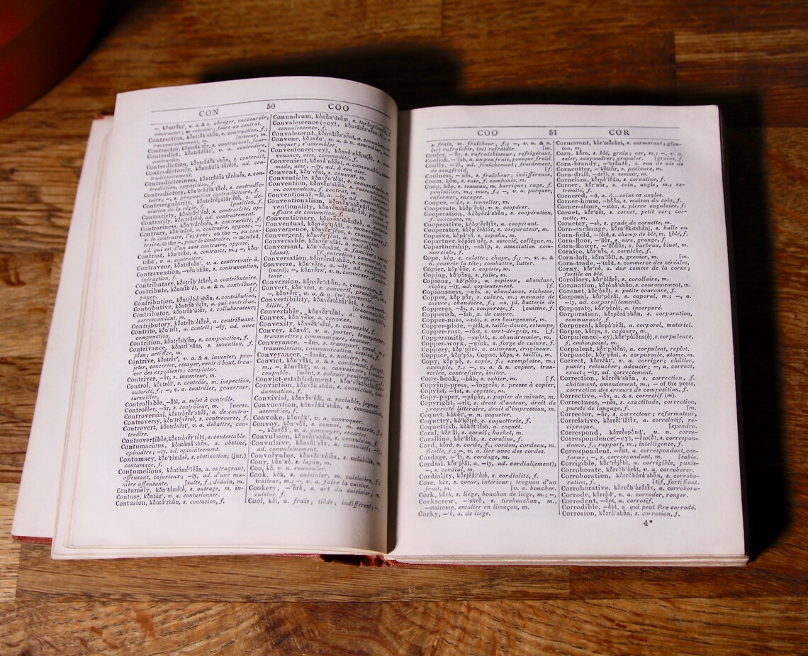 Vintage Routledges French Dictionary Display Books Retro Boho | Etsy