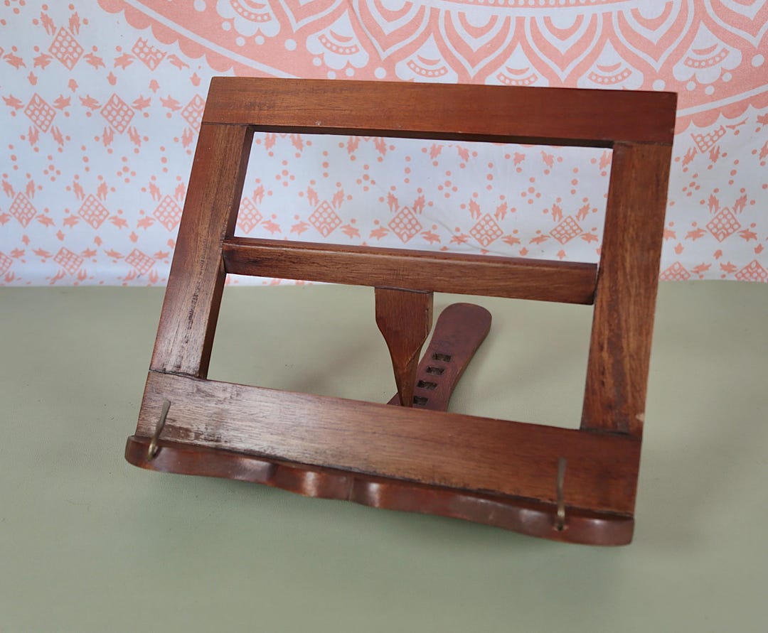 Vintage Book Rest Wooden Folding Book Rest Adjustable Folding Book ...
