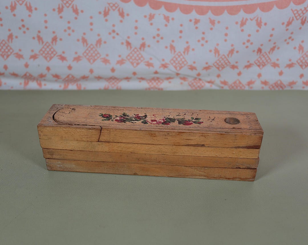 Vintage Pencil Box Rustic Wooden Pencil Box - Etsy