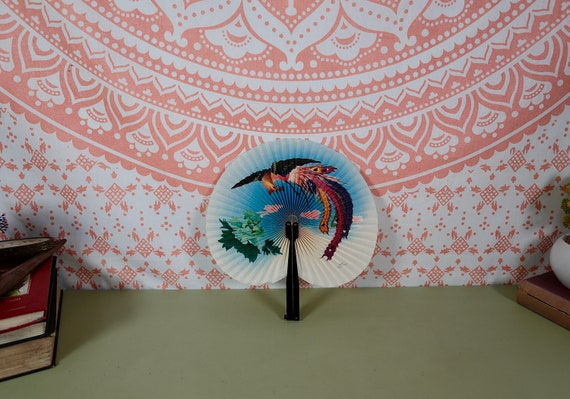 Vintage Fan Bird Fan Old Bird Folding Paper Fan Old … - Gem
