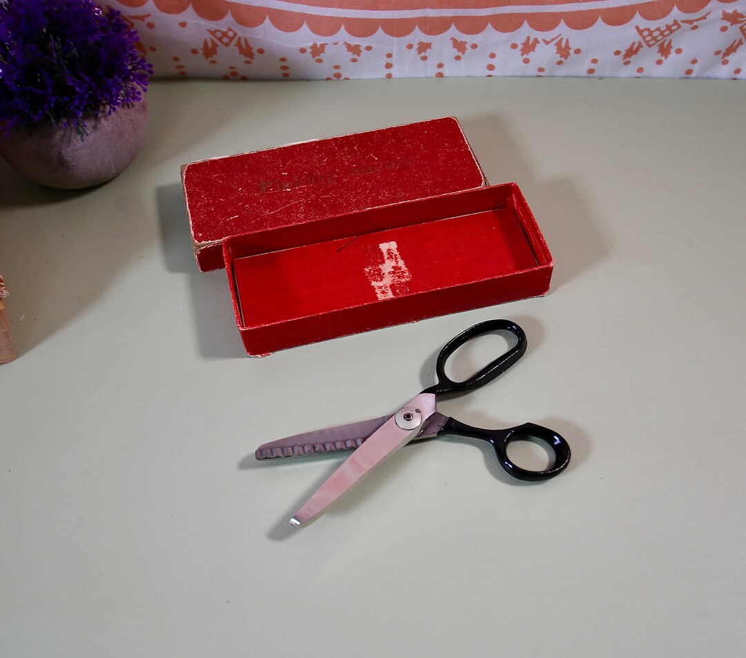 Vintage Sewing Scissors Old Pinking Shears With Original Box - Etsy