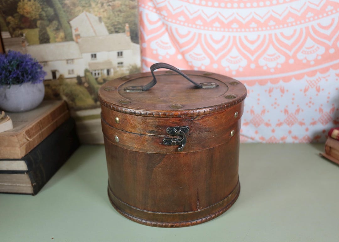 Vintage Bentwood Storage Box Round Wooden Storage Box - Etsy