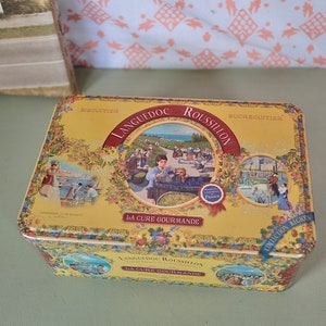 Vintage French Tin Languedoc Roussillon Biscuit Tin - Etsy