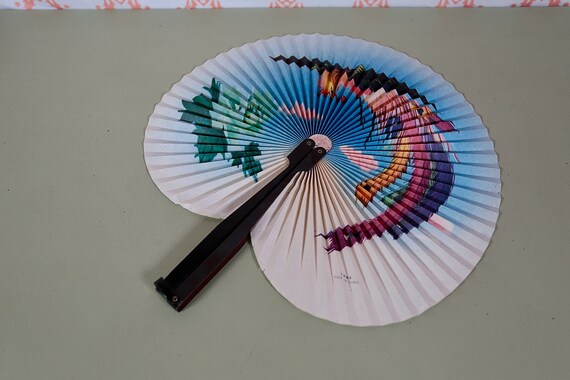 Vintage Fan Bird Fan Old Bird Folding Paper Fan Old … - Gem