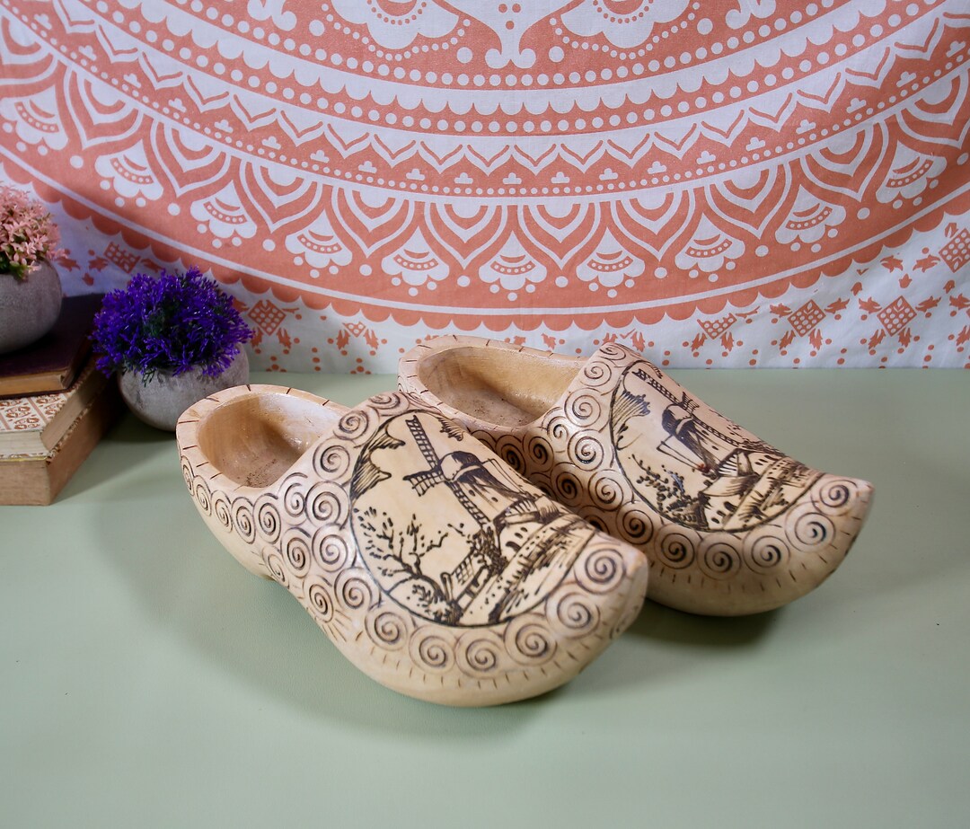 Vintage Clogs Wooden Windmill Pictured Clogs - Etsy