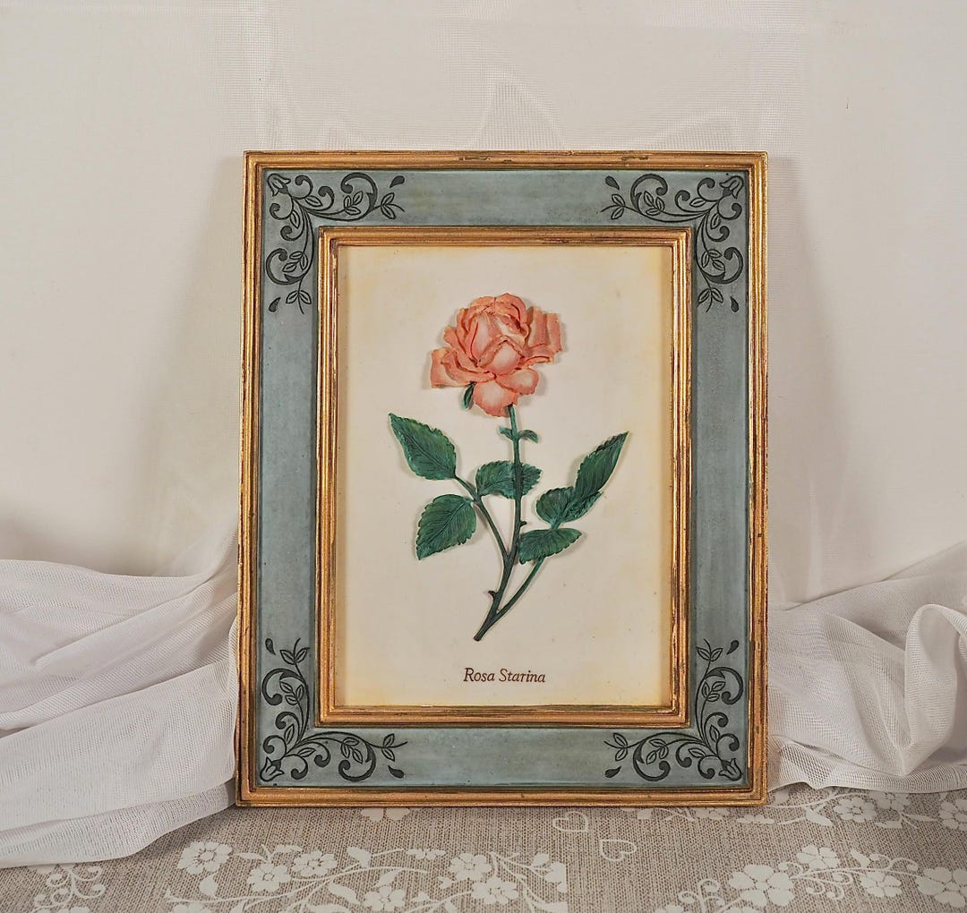Vintage Floral Wall Plaque Marks and Spencers Hand Painted Rosa Starina ...