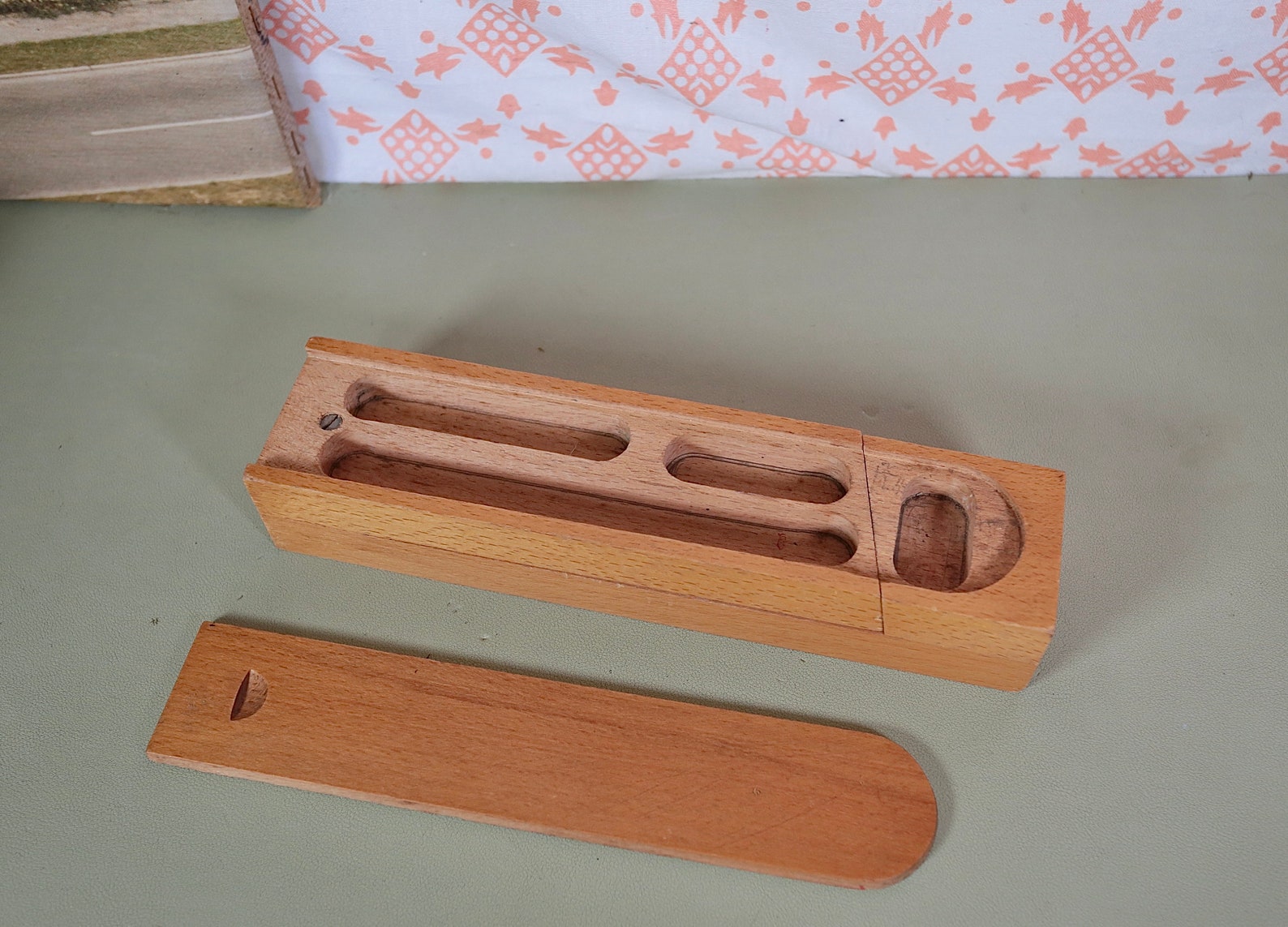 Vintage Pencil Box Wooden Pencil Box - Etsy UK