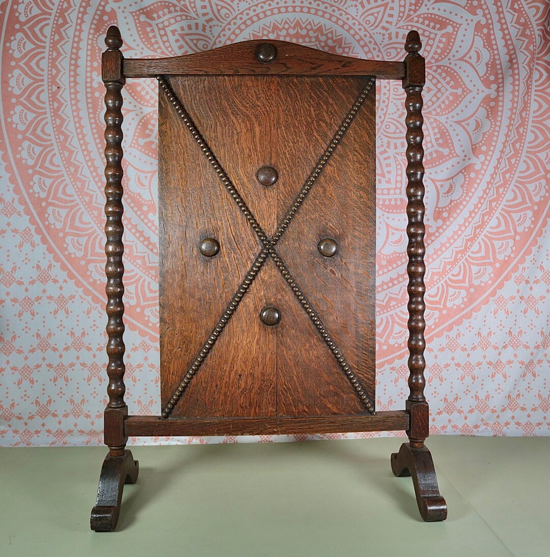 Vintage Wood Decorative Fire Screen Wooden Fireplace Screen - Etsy UK