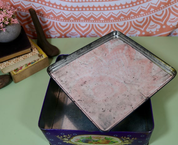 Vintage Rustic Storage Tin Old Biscuit Tin Old Storage Tins Keepsake ...