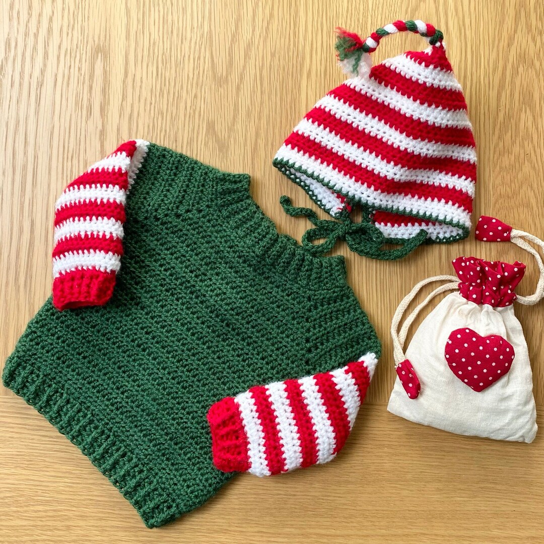 PDF Crochet Pattern - Baby Elf Sweater & Bonnet - Etsy