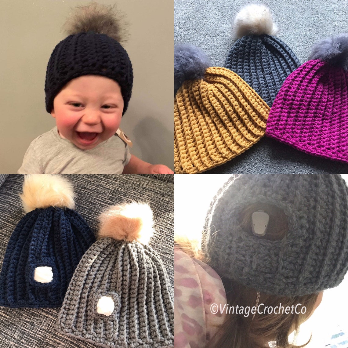 BAHA Hat Bi-lateral with pom pom | Etsy