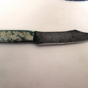 Rustic Rock Handle Hand Made Knife Made From Old Saw Blade Quartz ...