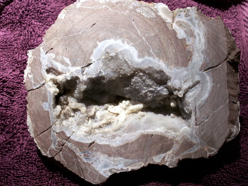 Utah Geode Half Cut Un Polished Thunder Egg Stone Quartz Agate - Etsy