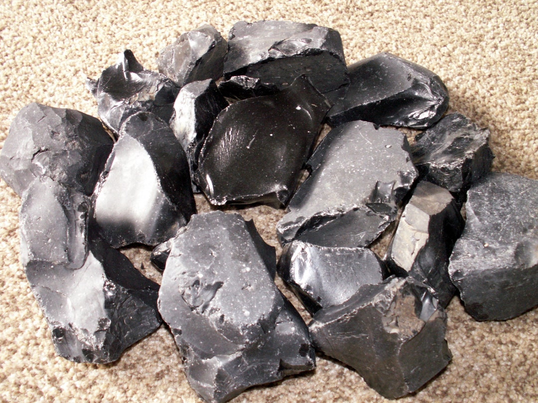 Small Medium Large and Very Large Chunky Bulk Raw Obsidian Pieces Glass ...