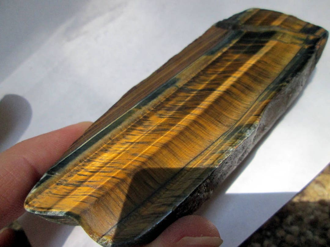 Polished Tiger Iron Slab: Banded Gemstone Chunk, Chakra Stone - Etsy