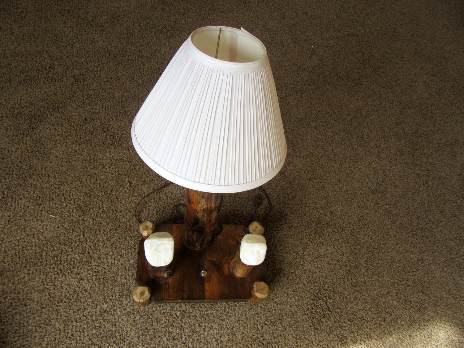 Rustic Custom Wood Lamp Rock Night Light - Etsy