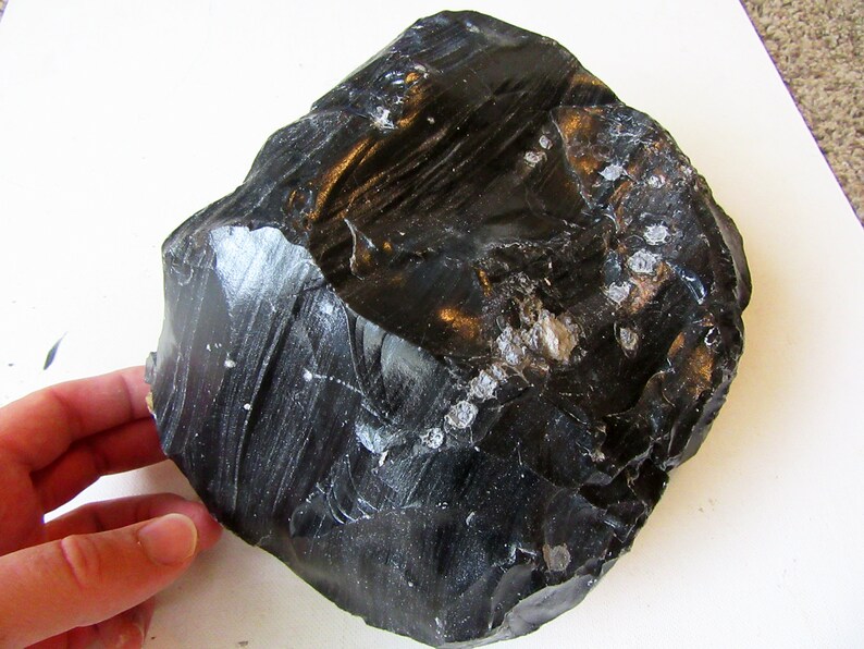 Obsidian Chunk Very Large Raw Knapping Supply Volcanic | Etsy