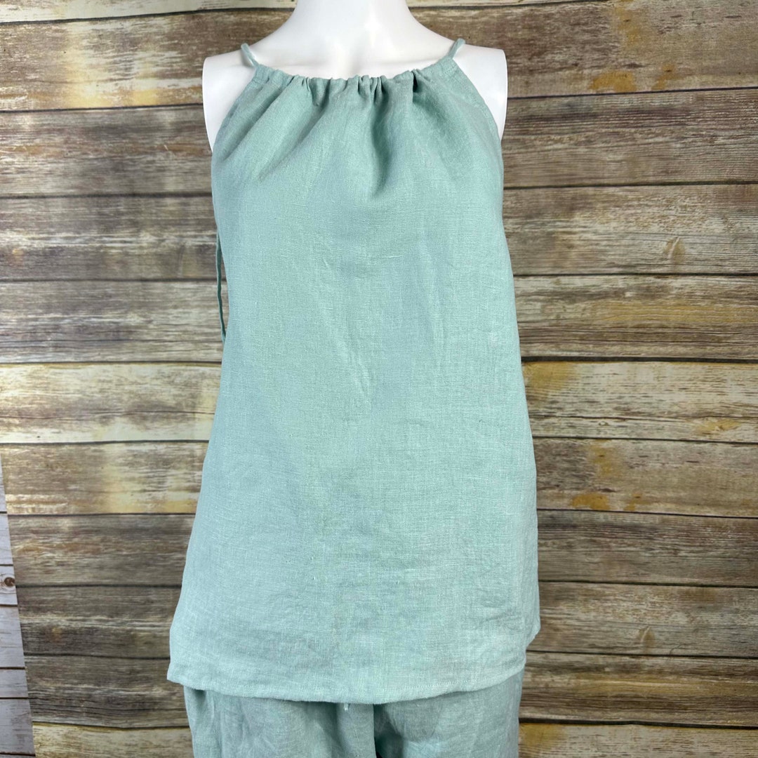 LTA 3001/MEADOW/ 100% Linen Halter-neck-top - Etsy