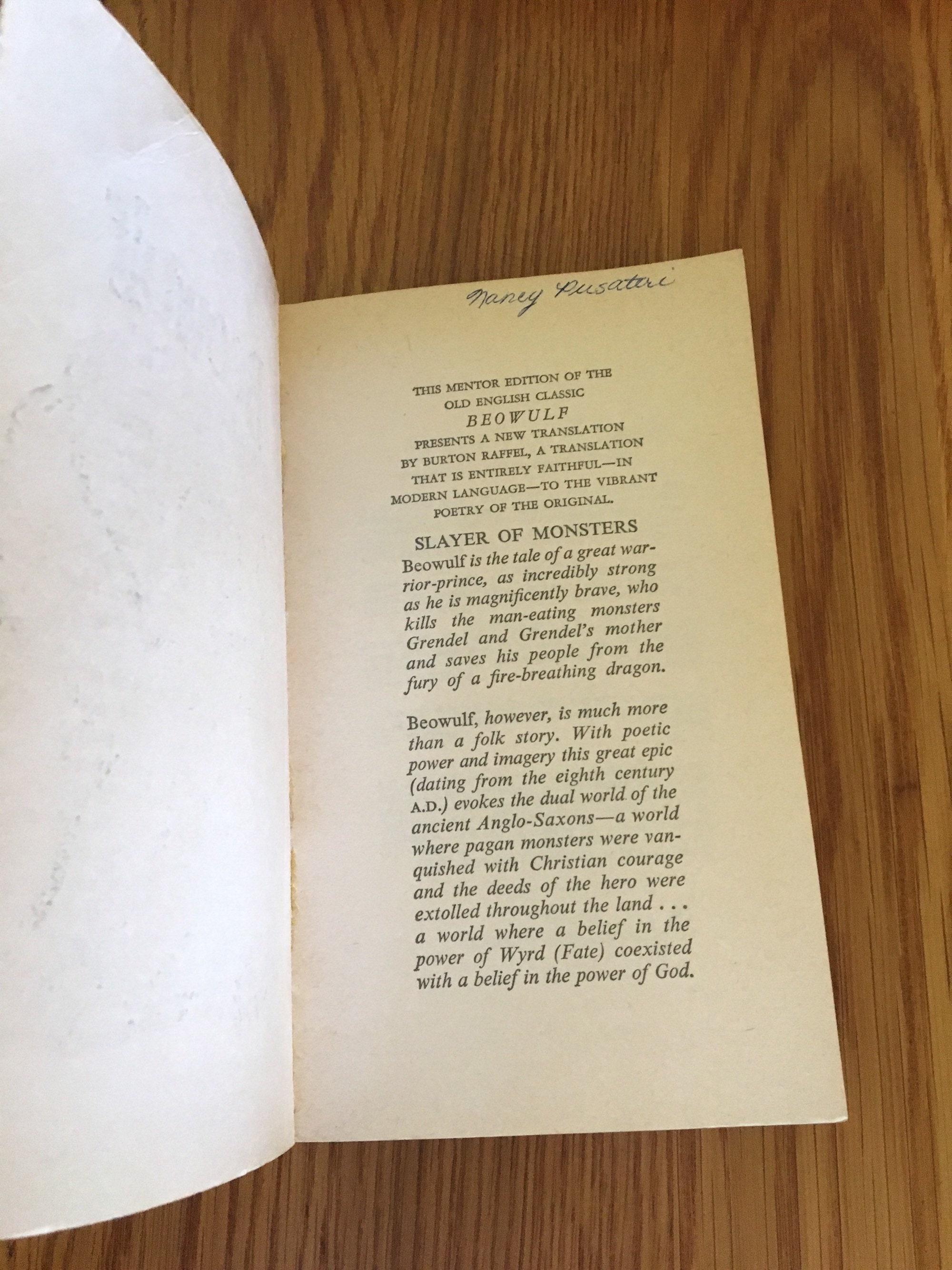 1963 Beowulf Translated by Burton Raffel - Etsy