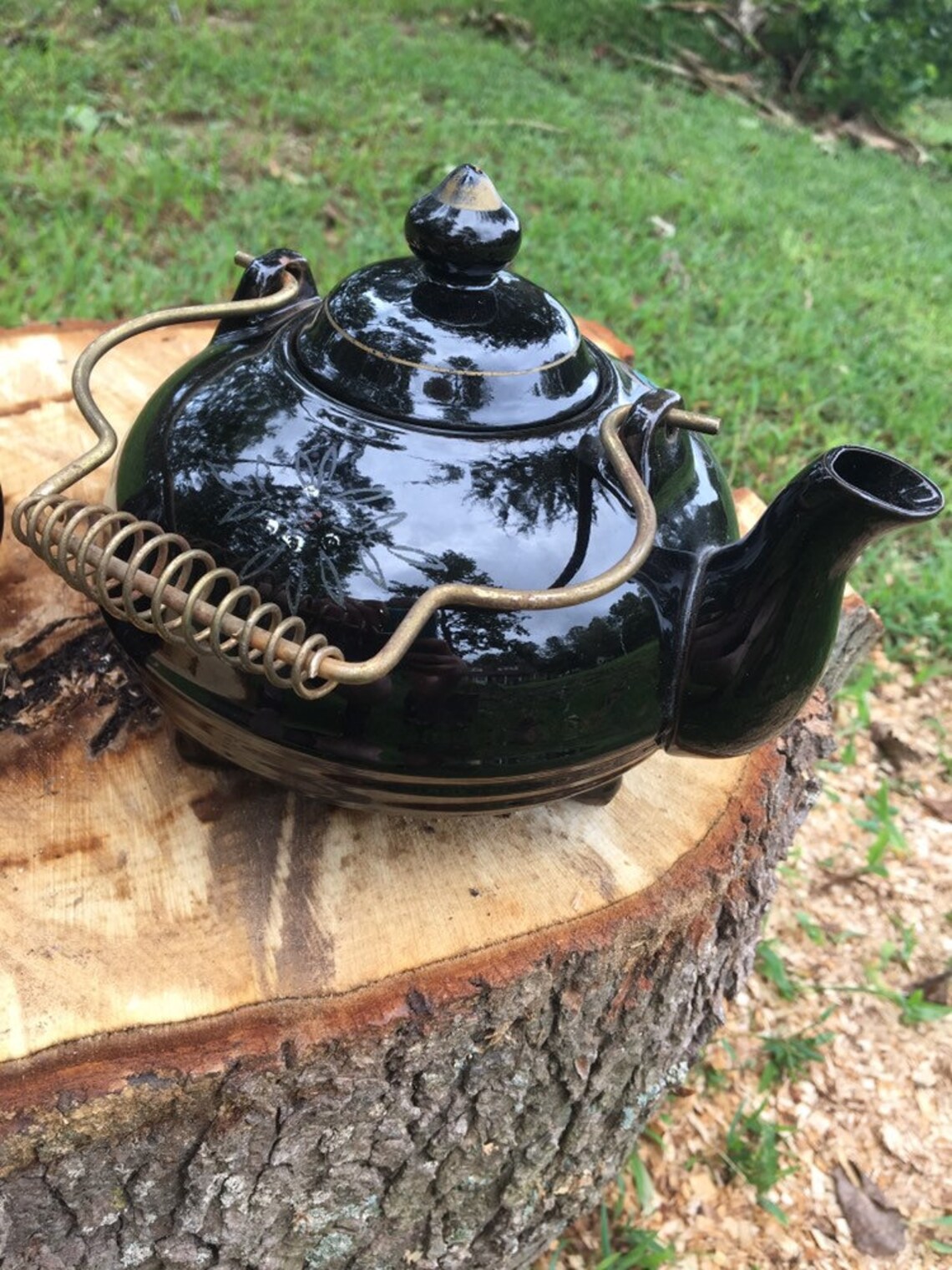 Vintage Bohemian Teapot and Creamer - Etsy