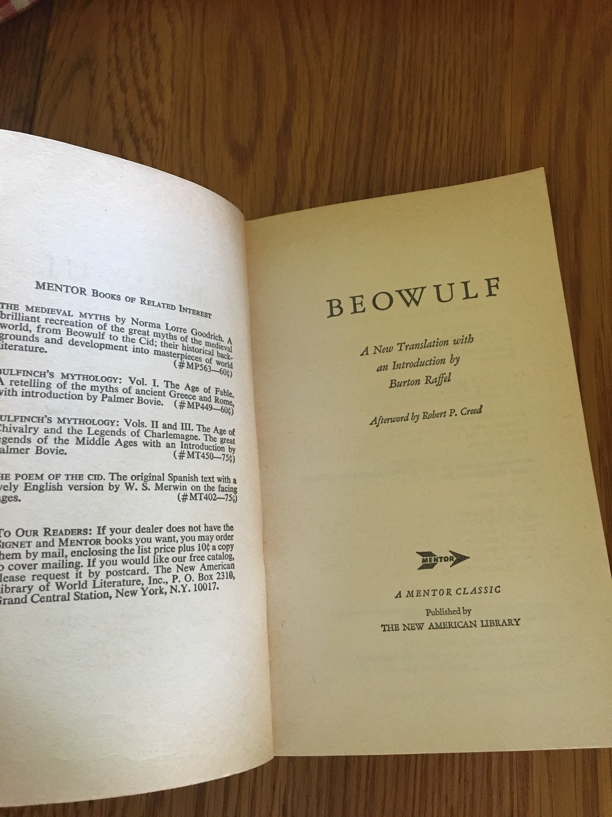 1963 Beowulf Translated by Burton Raffel | Etsy