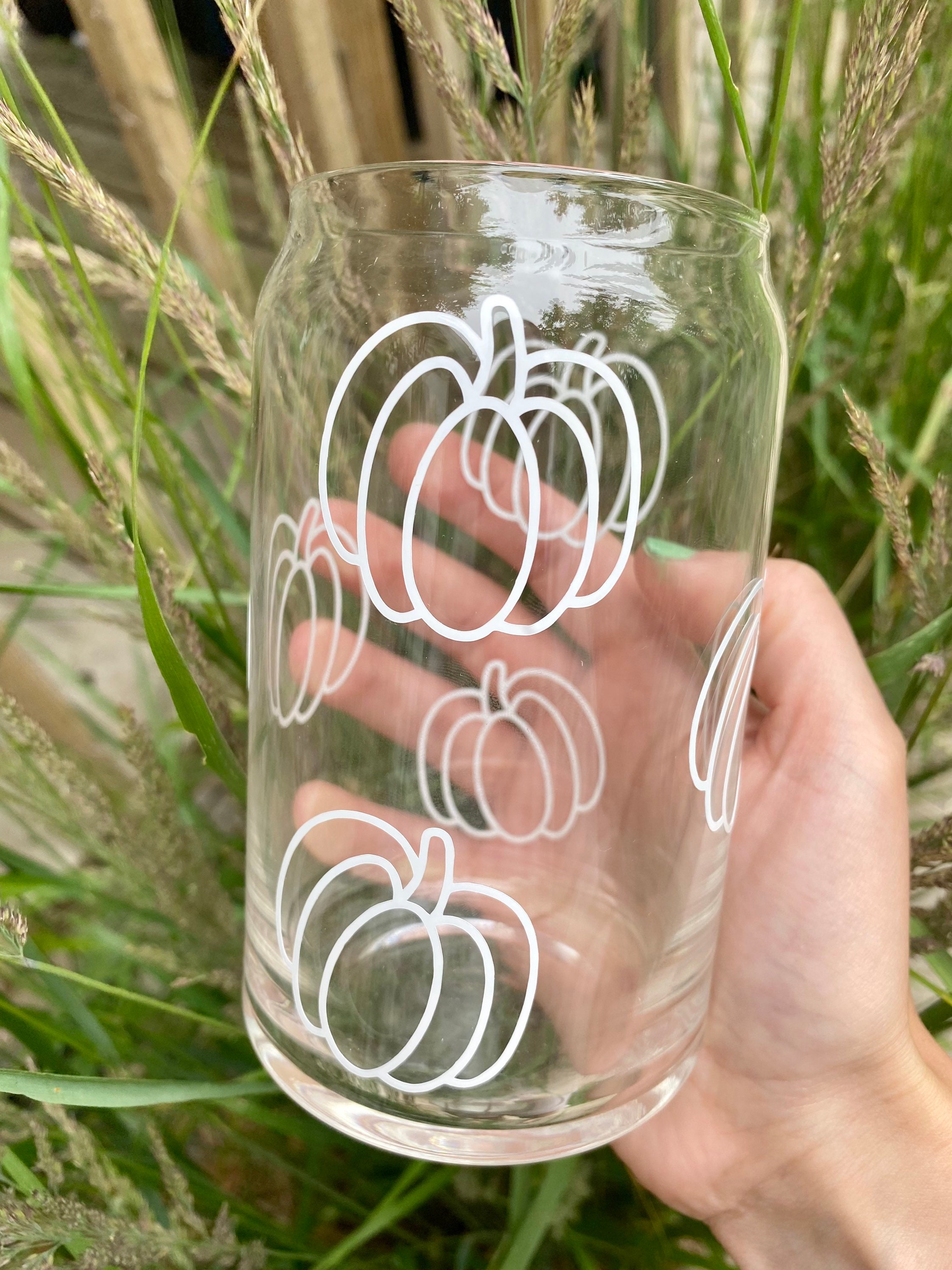 Pumpkin Fall Decor Can Drinking Glass - Etsy