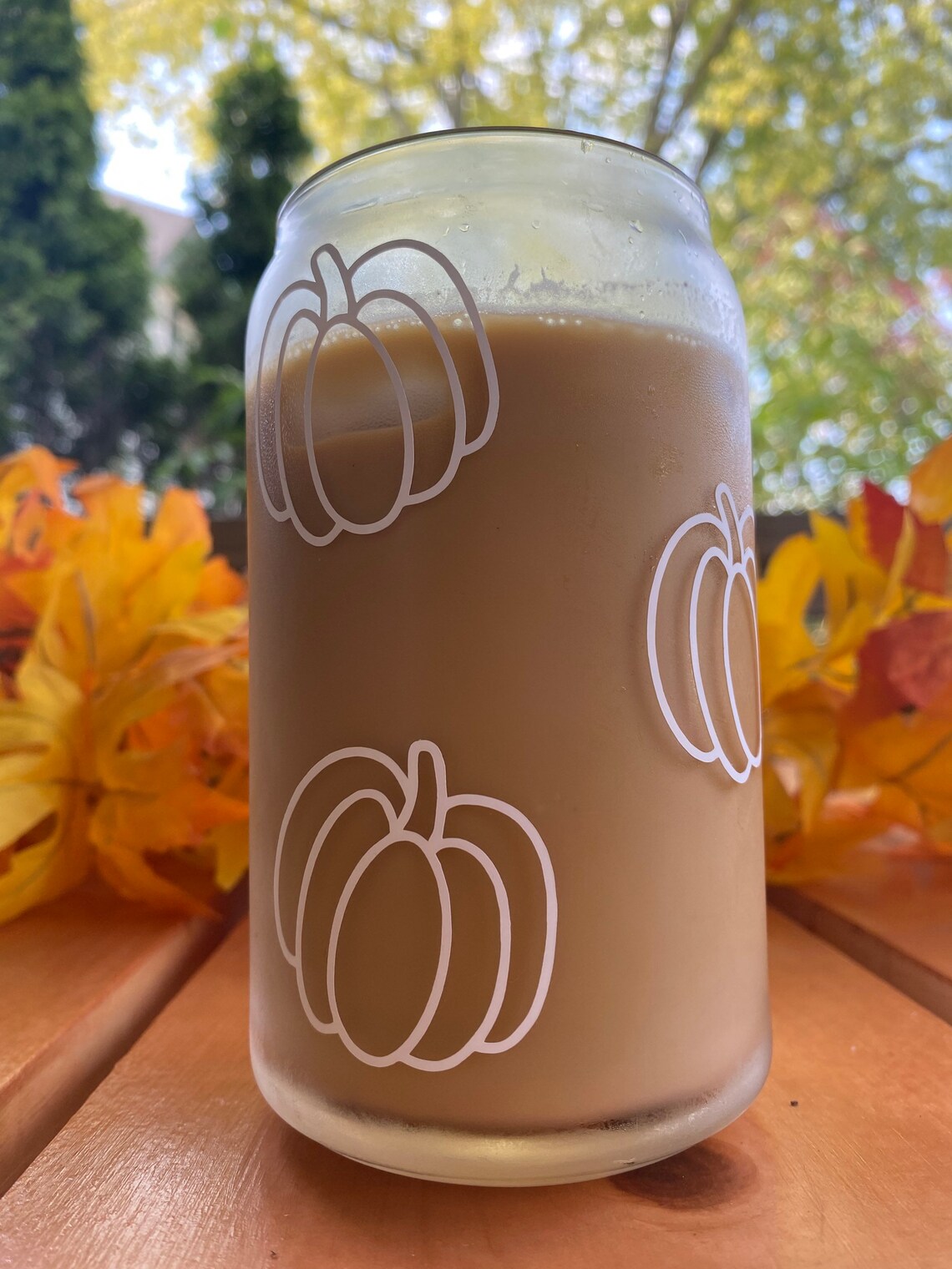 Pumpkin Fall Decor Can Drinking Glass - Etsy