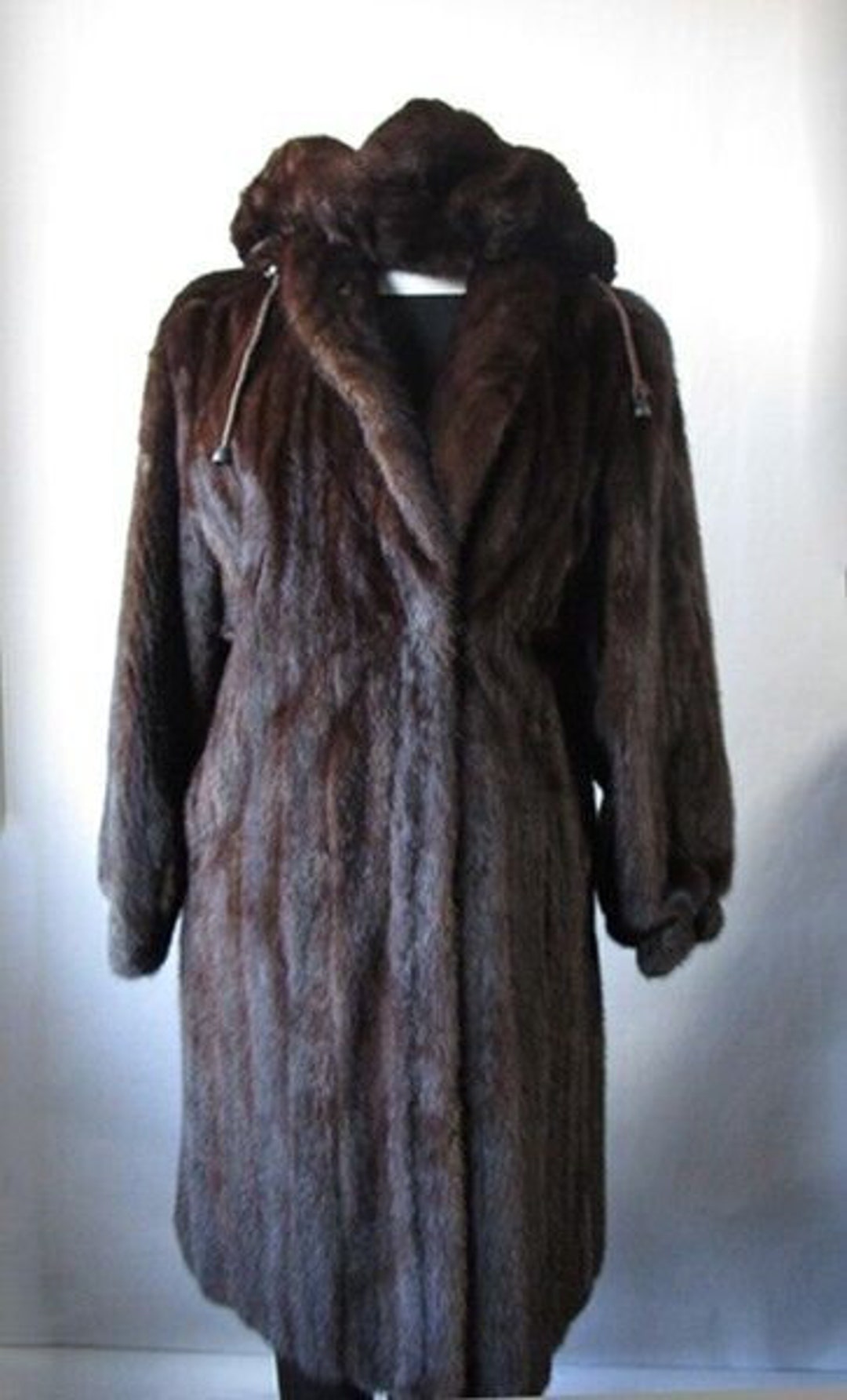 Women's Sz 8 Natural Mink Fur Coat Jacket Stroller With Hood SUPERB - Etsy