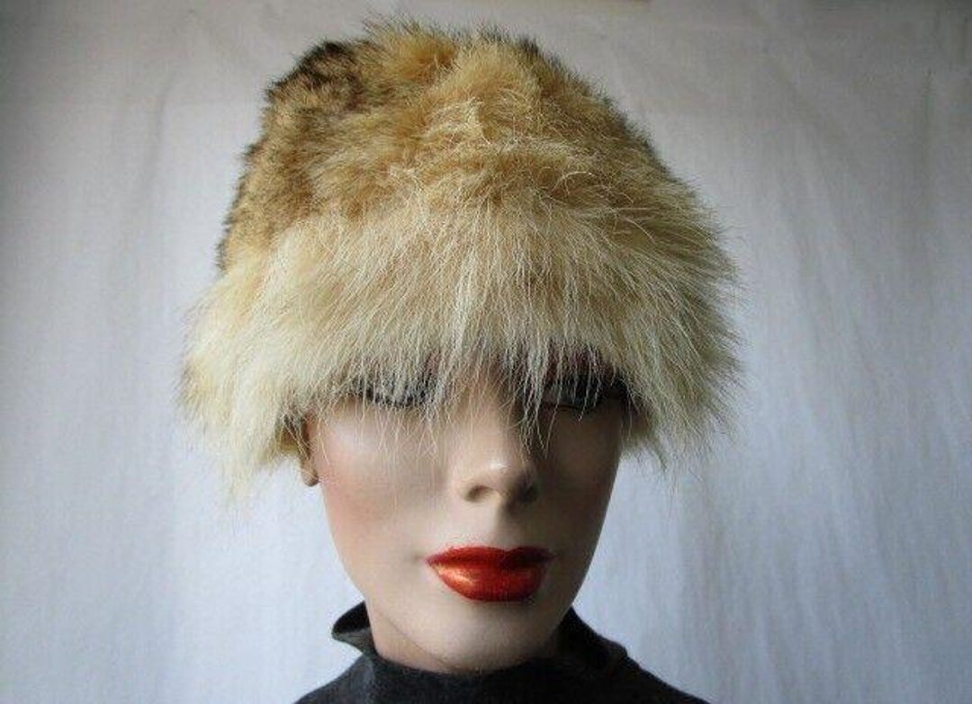 Women's Sz 22" Coyote Fur Hat VG+ - Etsy